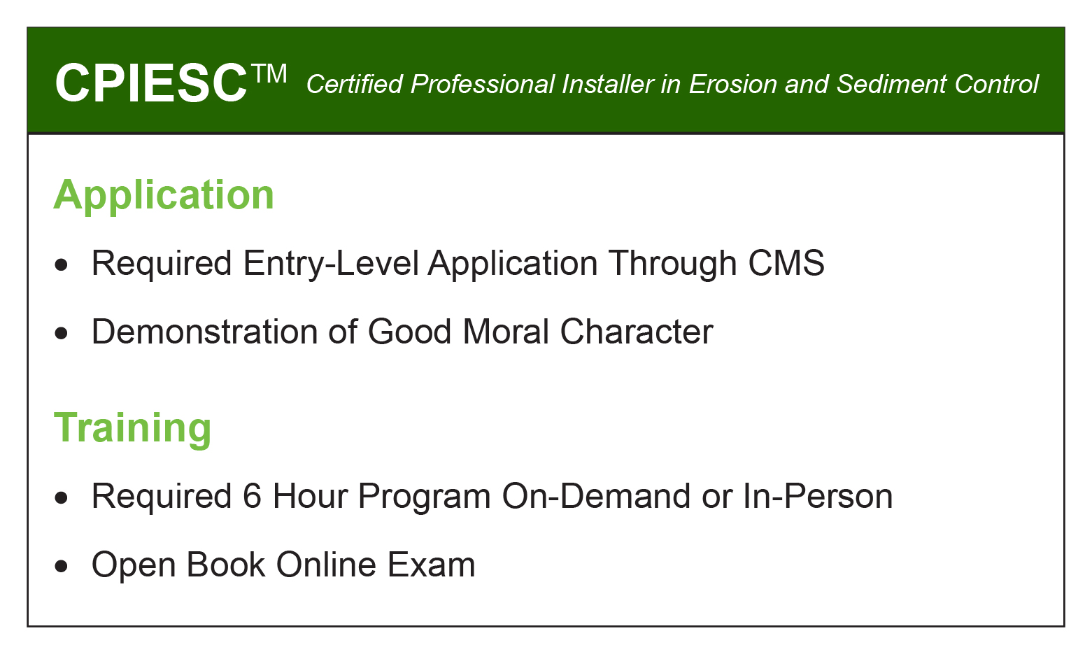 CPIESC: Requirements, Fees & Processes - EnviroCert