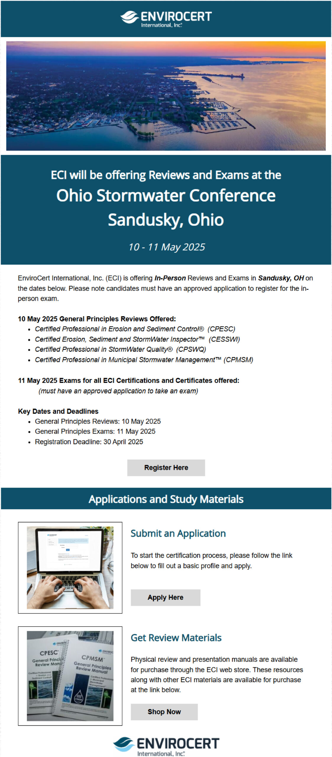 Ohio Stormwater Conference Sandusky, Ohio - EnviroCert International, Inc.
